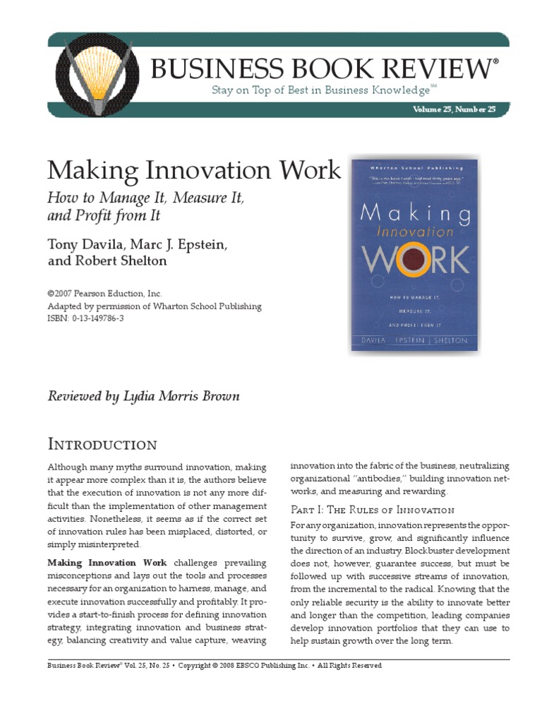 Making Innovation Work | PDF | Innovation | Business Model
