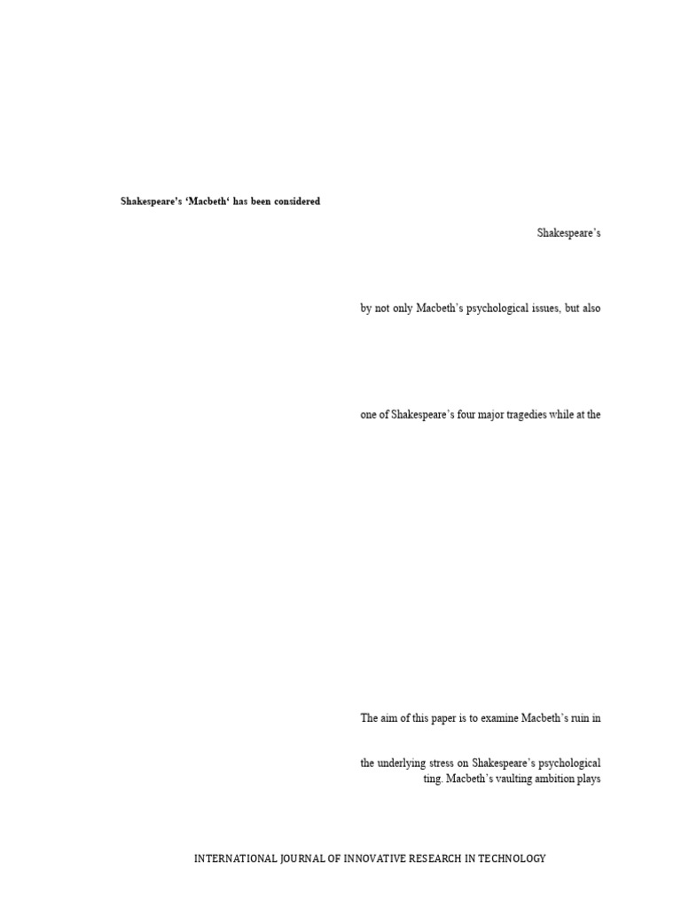 Psychological Dilemmas in Macbeth | PDF | Macbeth
