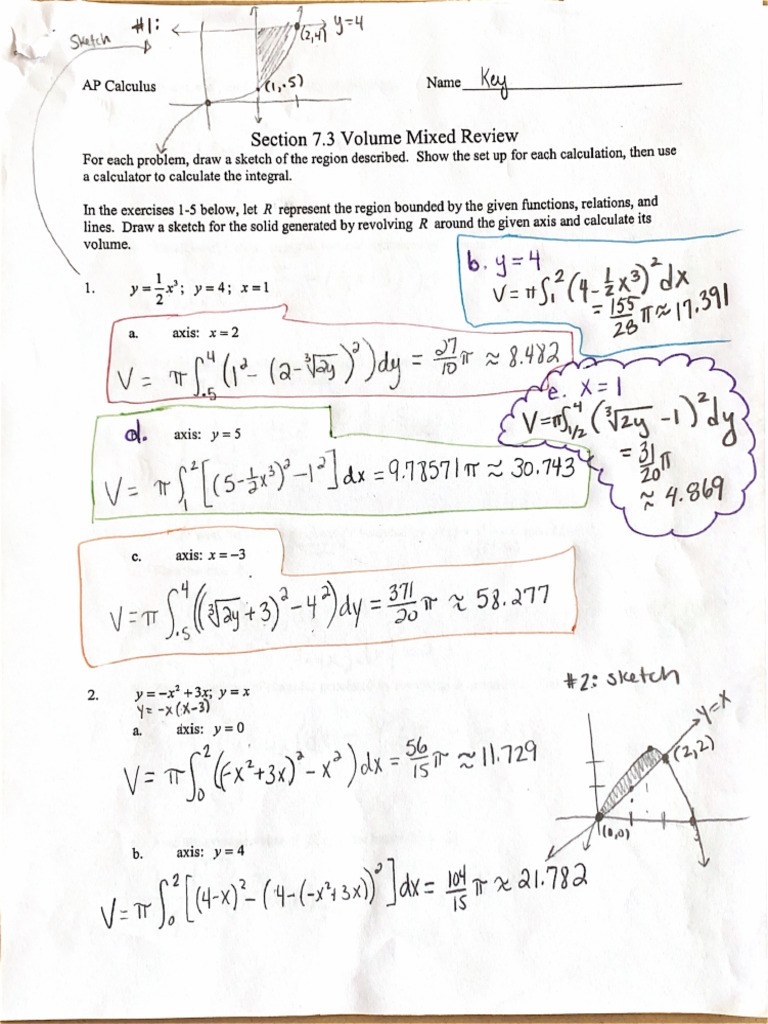 7 3+Volume+Mixed+Review+Key+New | PDF