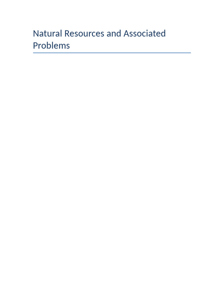 Natural Resources: Issues and Solutions | PDF | Resource Depletion ...