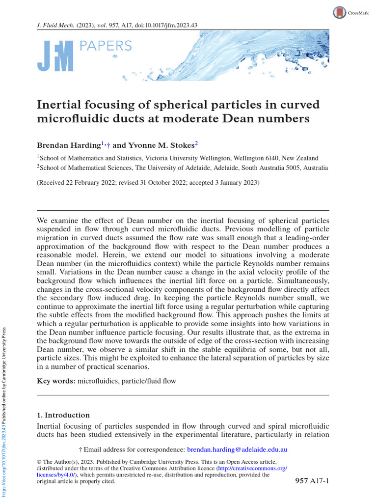 Inertial Focusing of Spherical Particles in Curved Microfluidic Ducts ...
