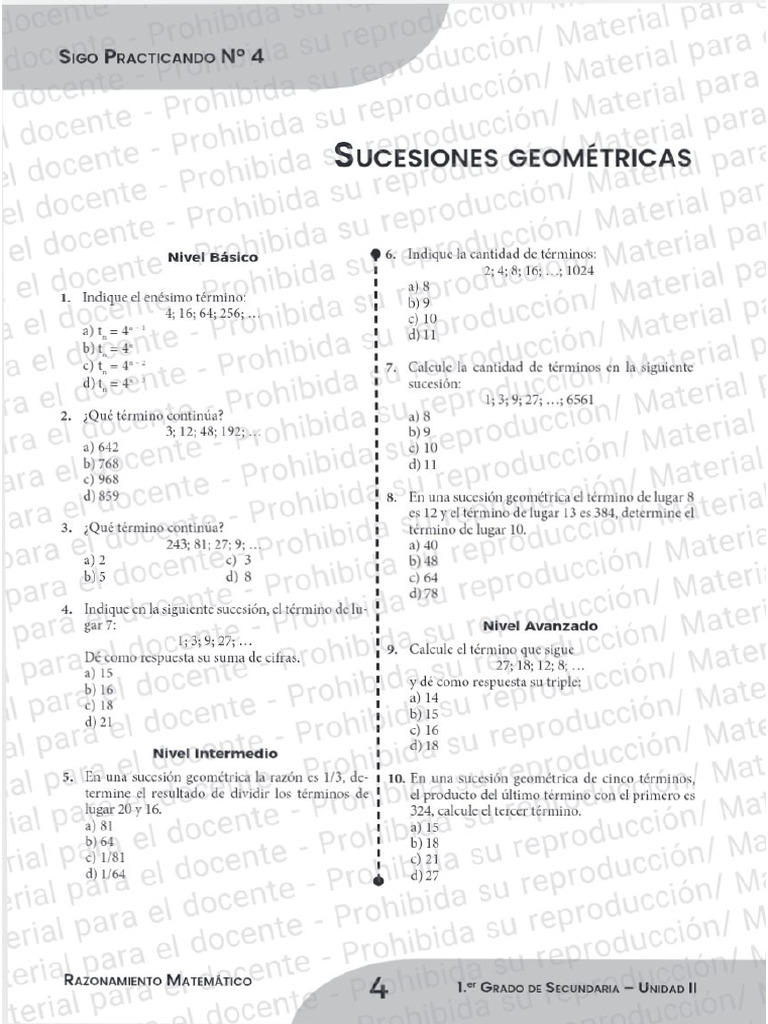 Sigo Practicando de Razonamiento Matemático | PDF