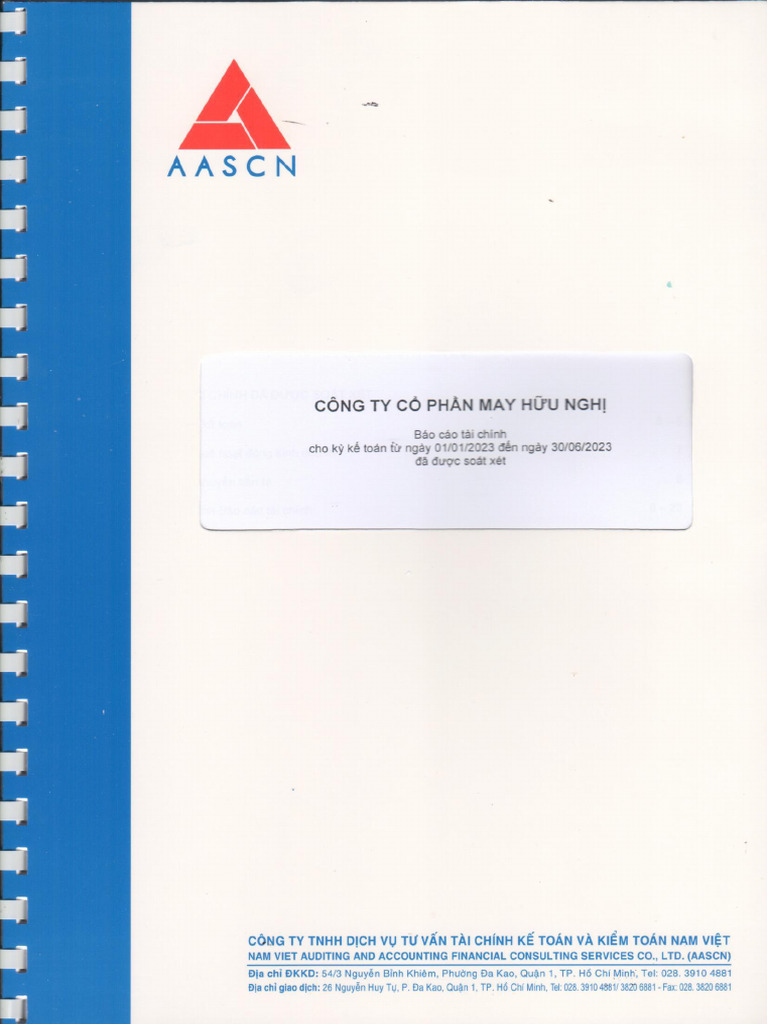 1 Hni 2023 8-17-6793f2f Bao Cao Tai Chinh 6 Thang 2023sau Ktoan Sign | PDF