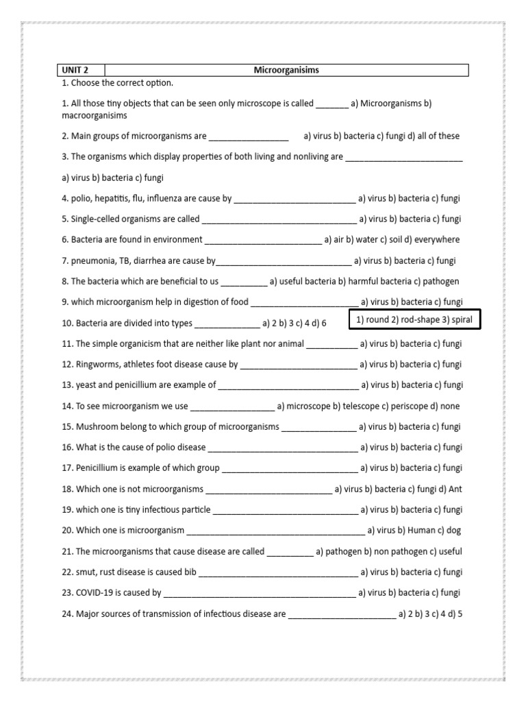 General Science Class 5th Unit2 | PDF | Fungus | Bacteria