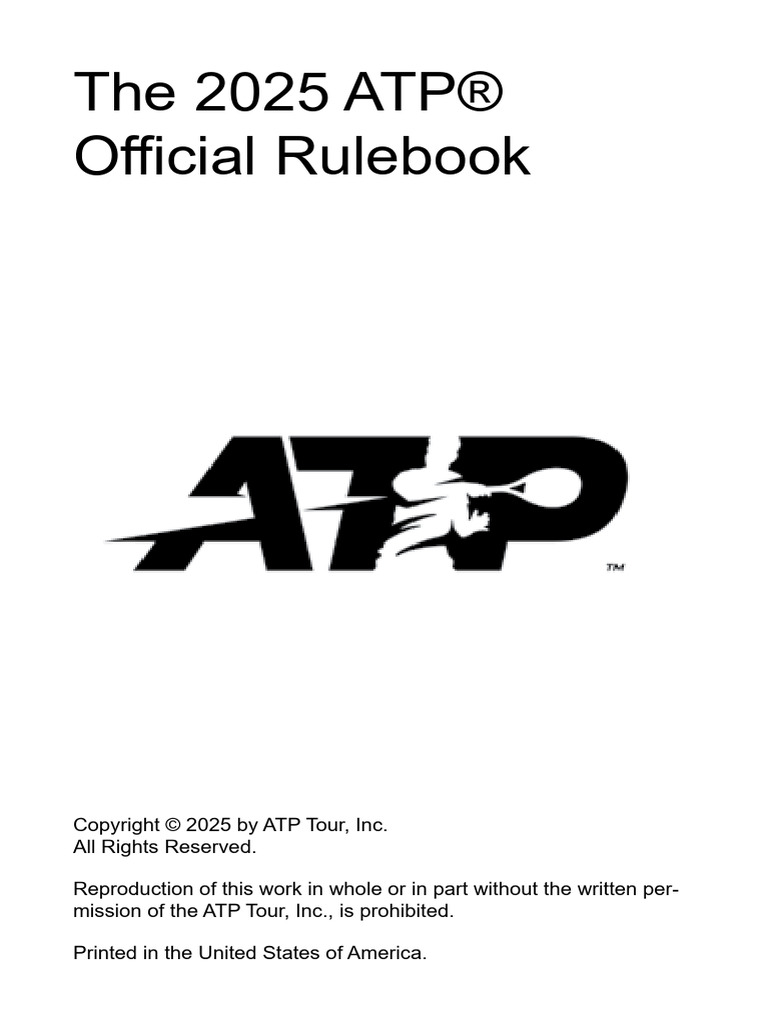 2025 ATP Official Rulebook Overview | PDF | Tournament | Sports