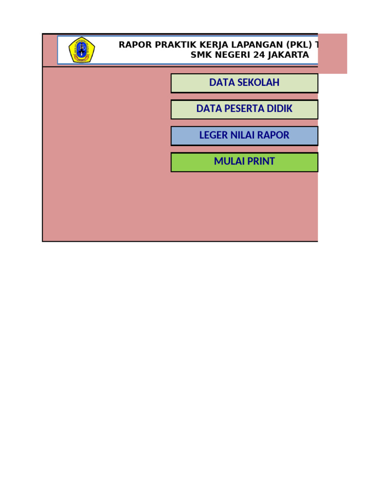 Raport PKL Kelas Xii Perhotelan 1 SMKN 24 Jakarta TP 2024-2025 | PDF