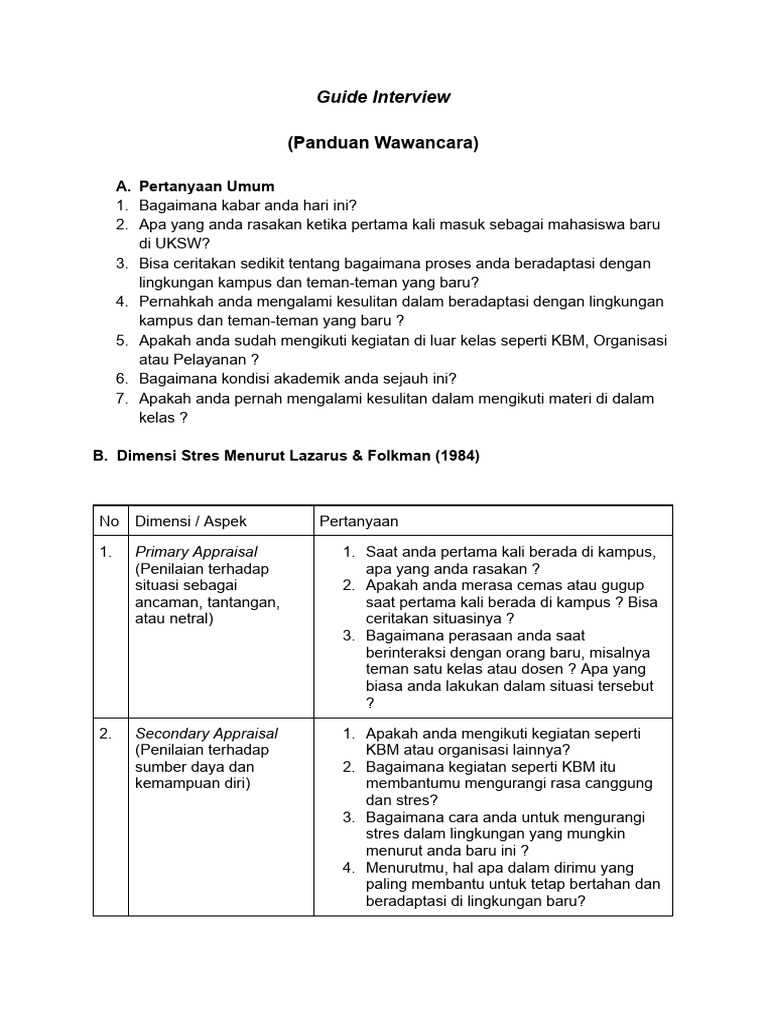 Guide Interview | PDF