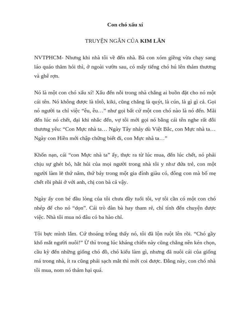 Con chó xấu xí | PDF