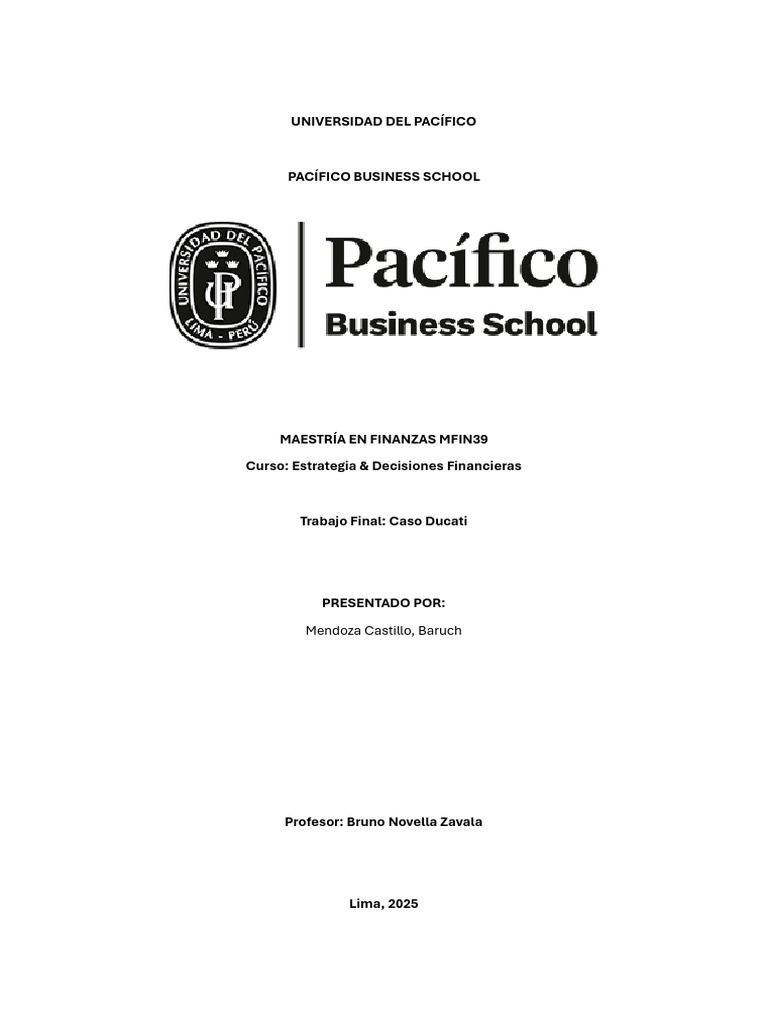 Caso Ducati Mendoza Castillo Baruch | PDF | Economias | Business
