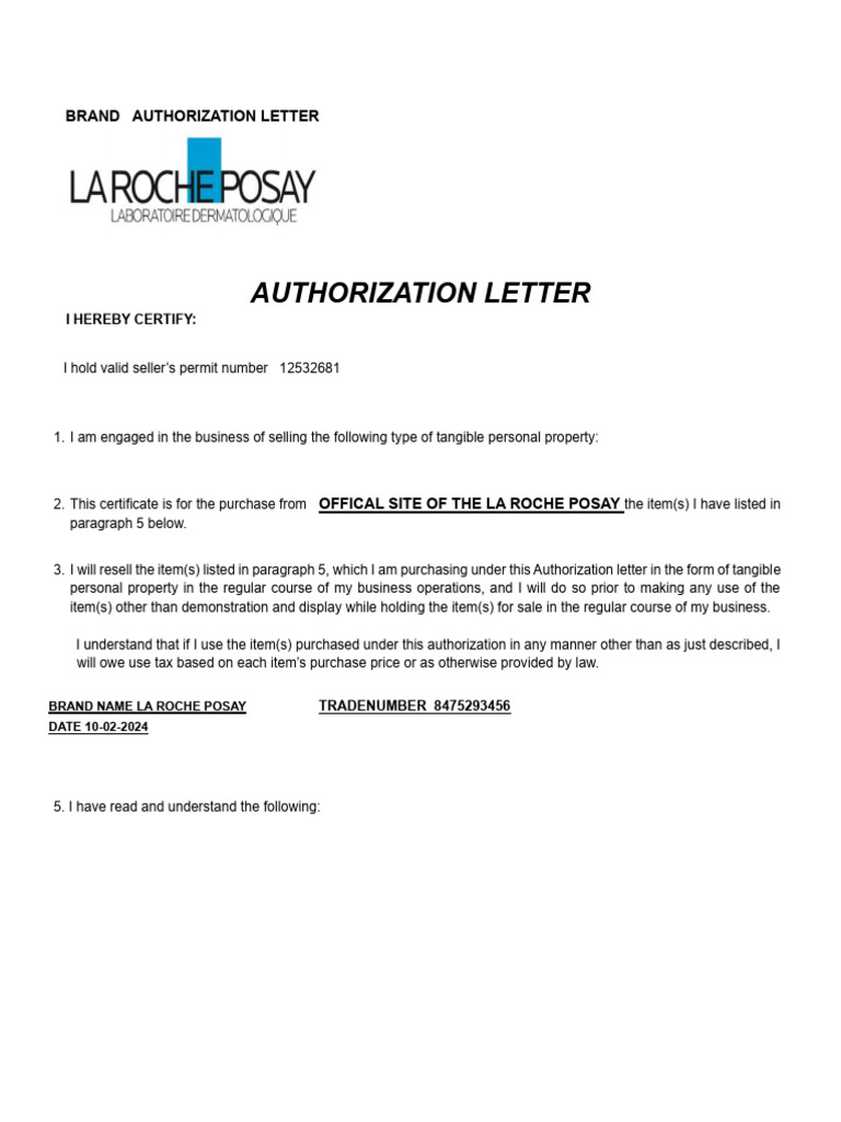 La Roche Posay Letter | PDF