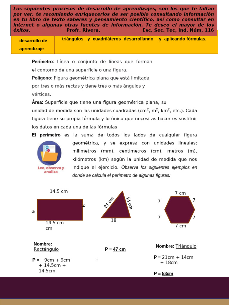 Cálculo de Perímetros y Áreas | PDF | Triángulo | Probabilidad