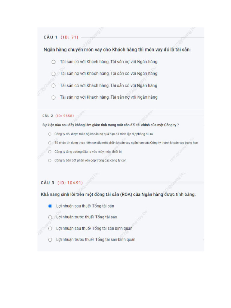 100 câu hỏi VCB | PDF