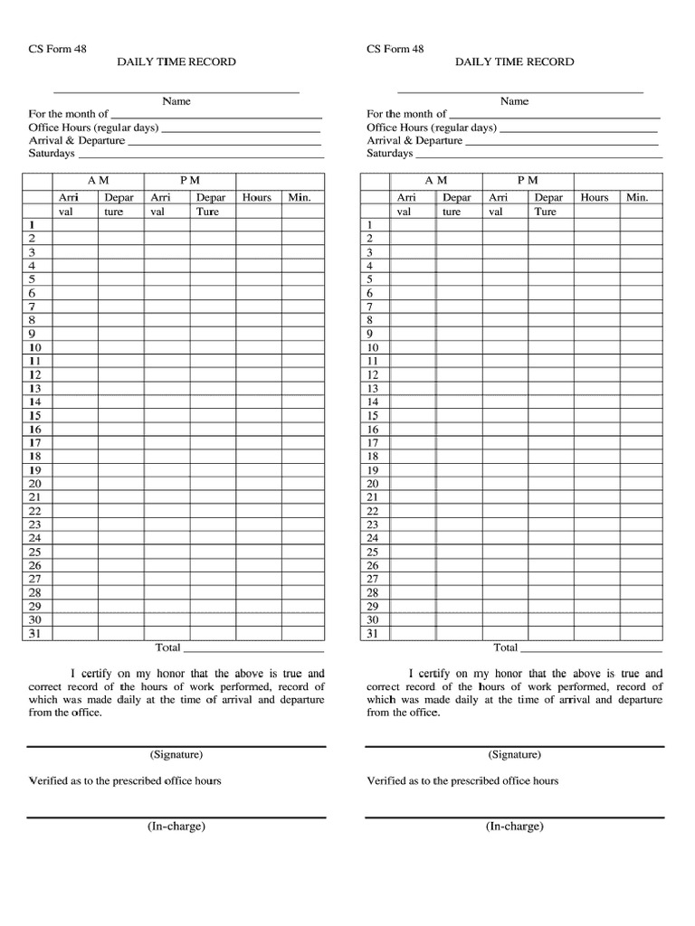 DTR Copy Format | PDF