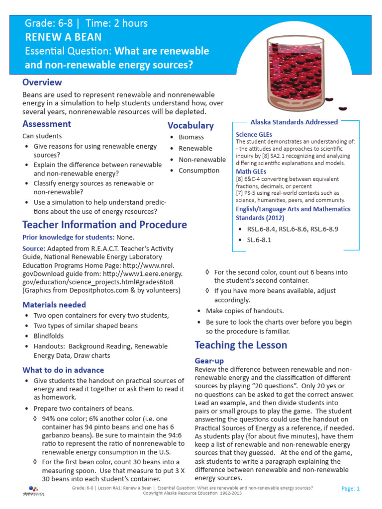 ENERGY 6 8 Renew A Bean | PDF | Fuels | Energy Development