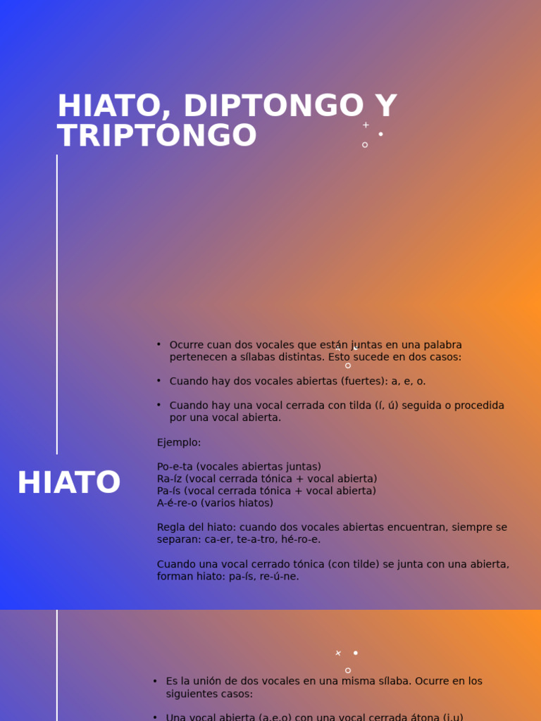 Hiato, Diptongo y Triptongo | PDF