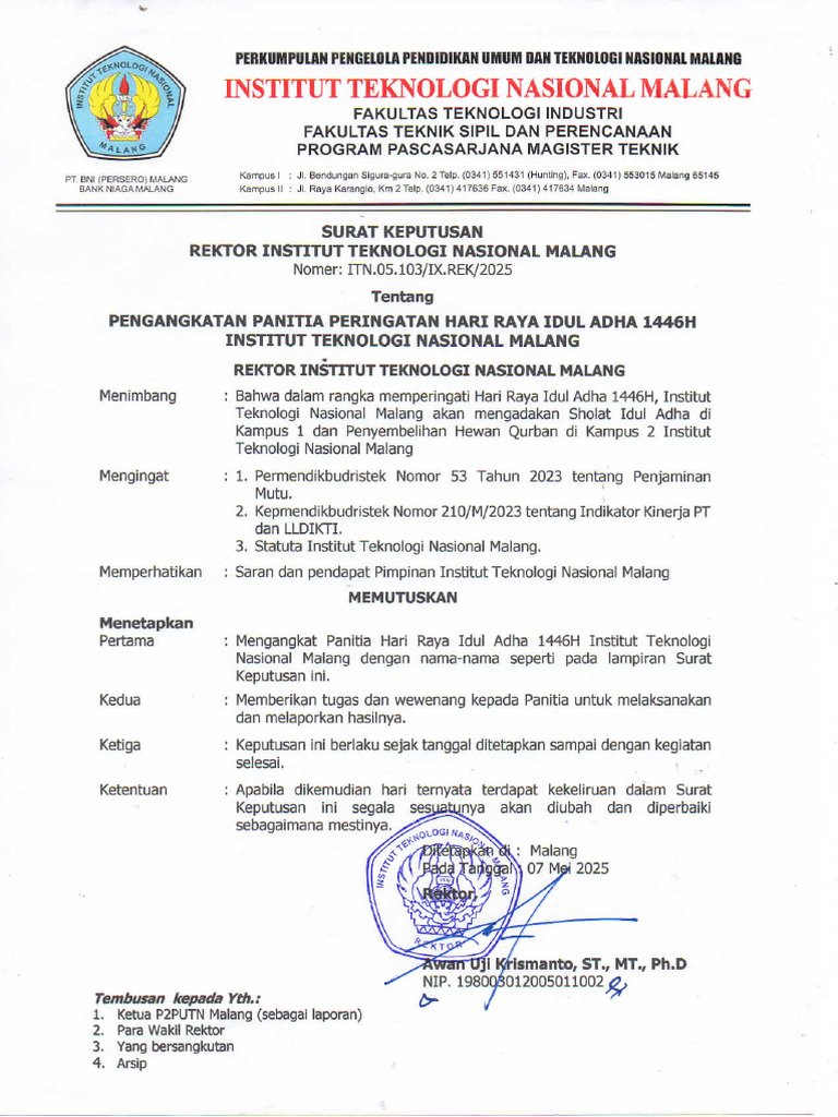 SK Idul Adha 1446H 2025 086 | PDF