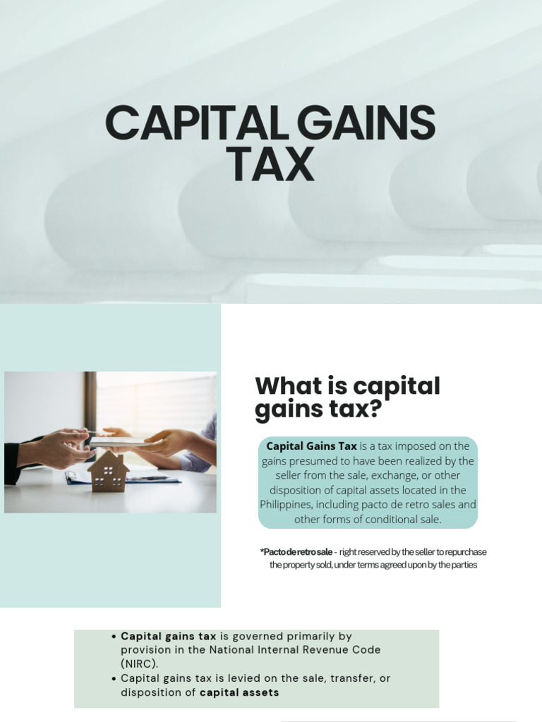 Capital Gains Presentation | PDF | Capital Gains Tax | Taxes