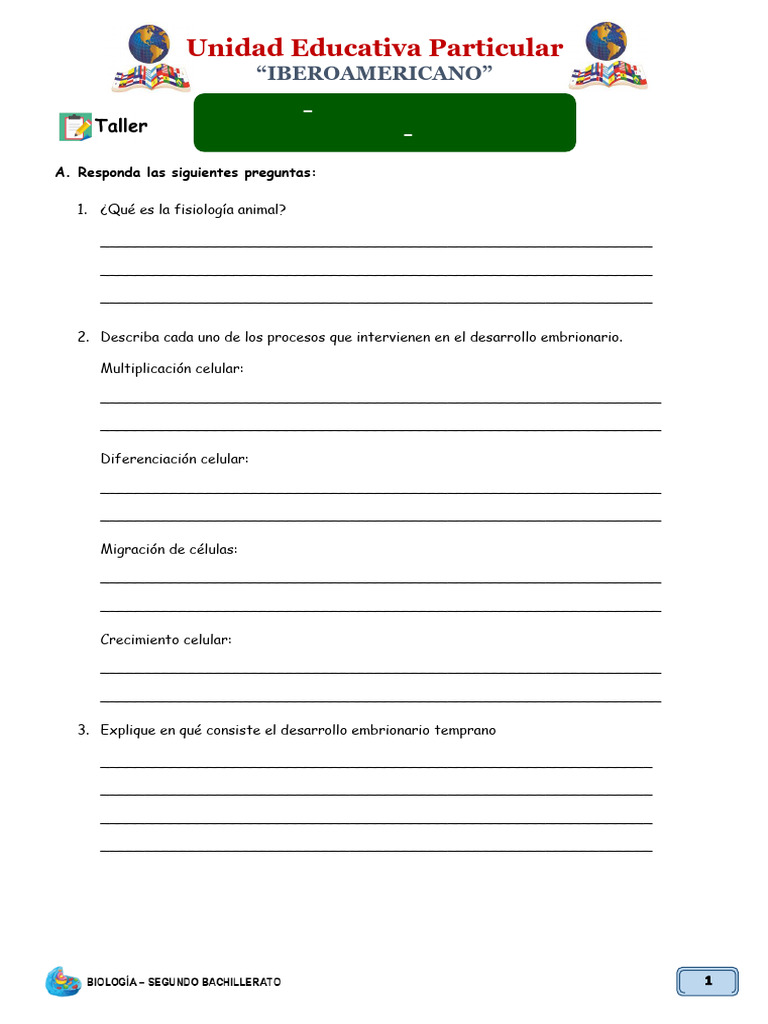 Tarea - Biolog-A - U5 s1 - 2do Bgu | PDF