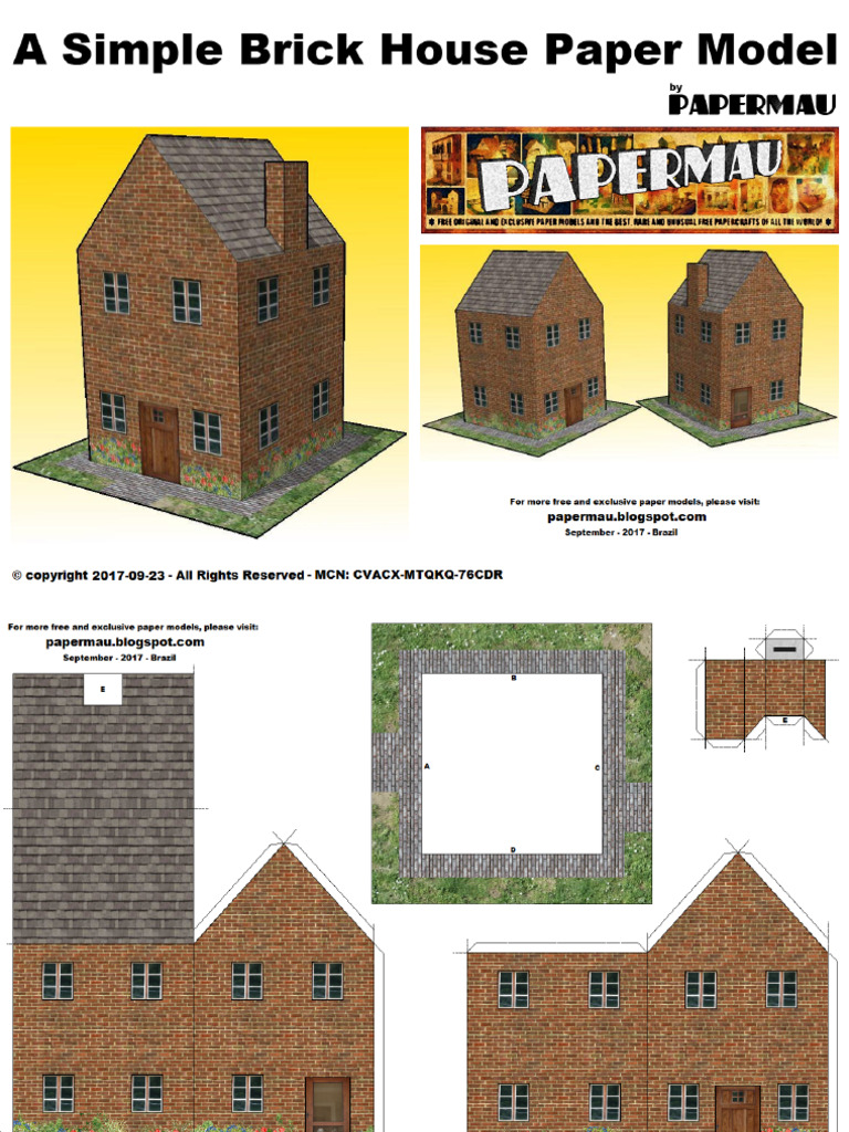 A Simple Brick House Paper Model | PDF