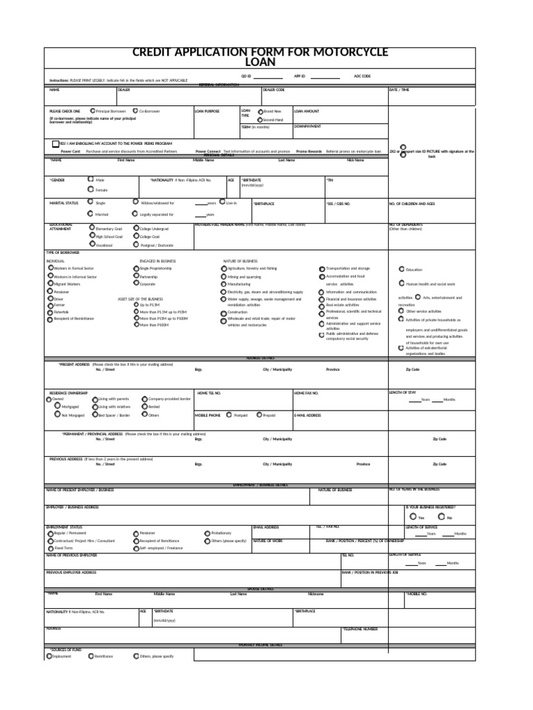 Interactive Credit Application Form | PDF | Loans | Economies