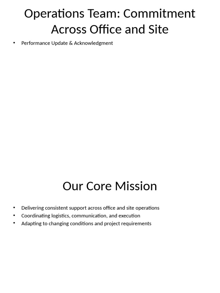 Operations Team Presentation | PDF