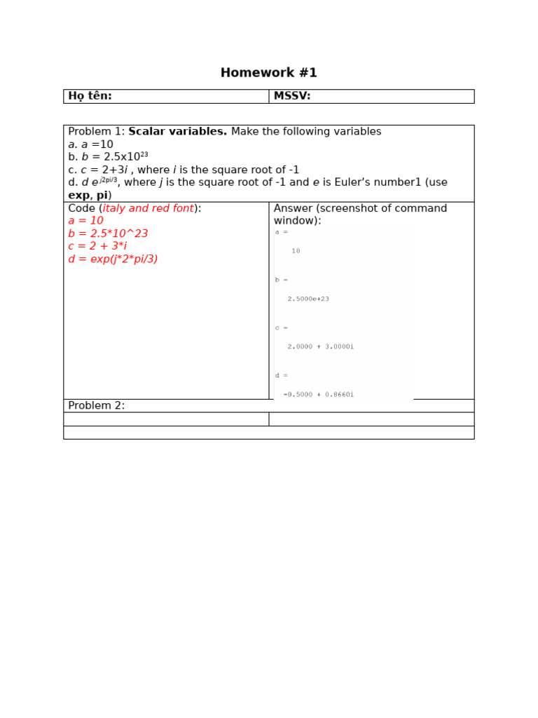 Homework Template | PDF