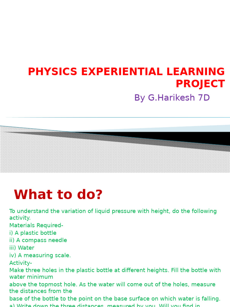 Physics Experiential Learning Project | PDF