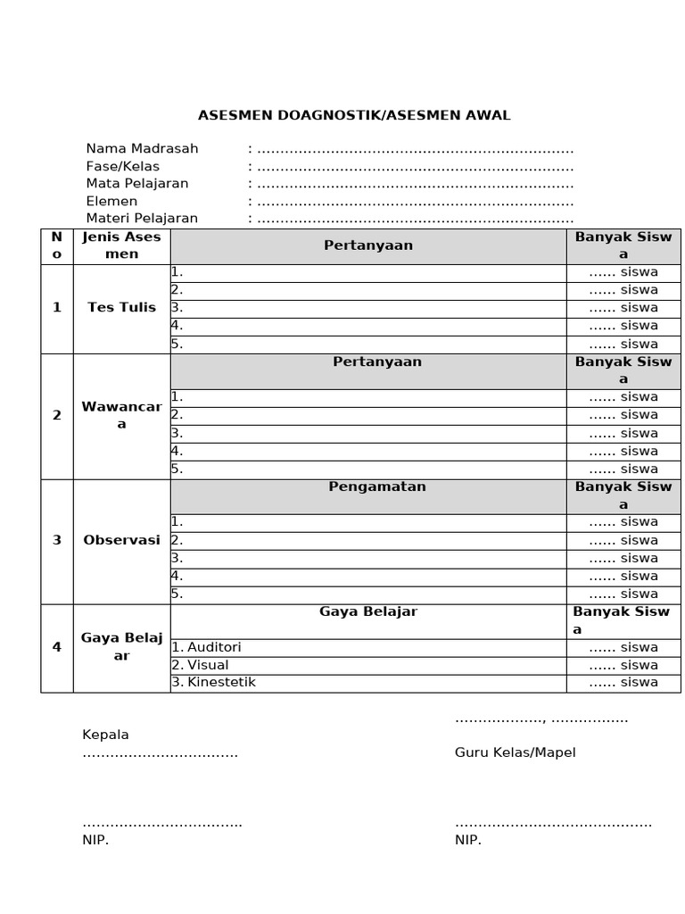 Asesmen Awal dan Modul Ajar Hadits | PDF