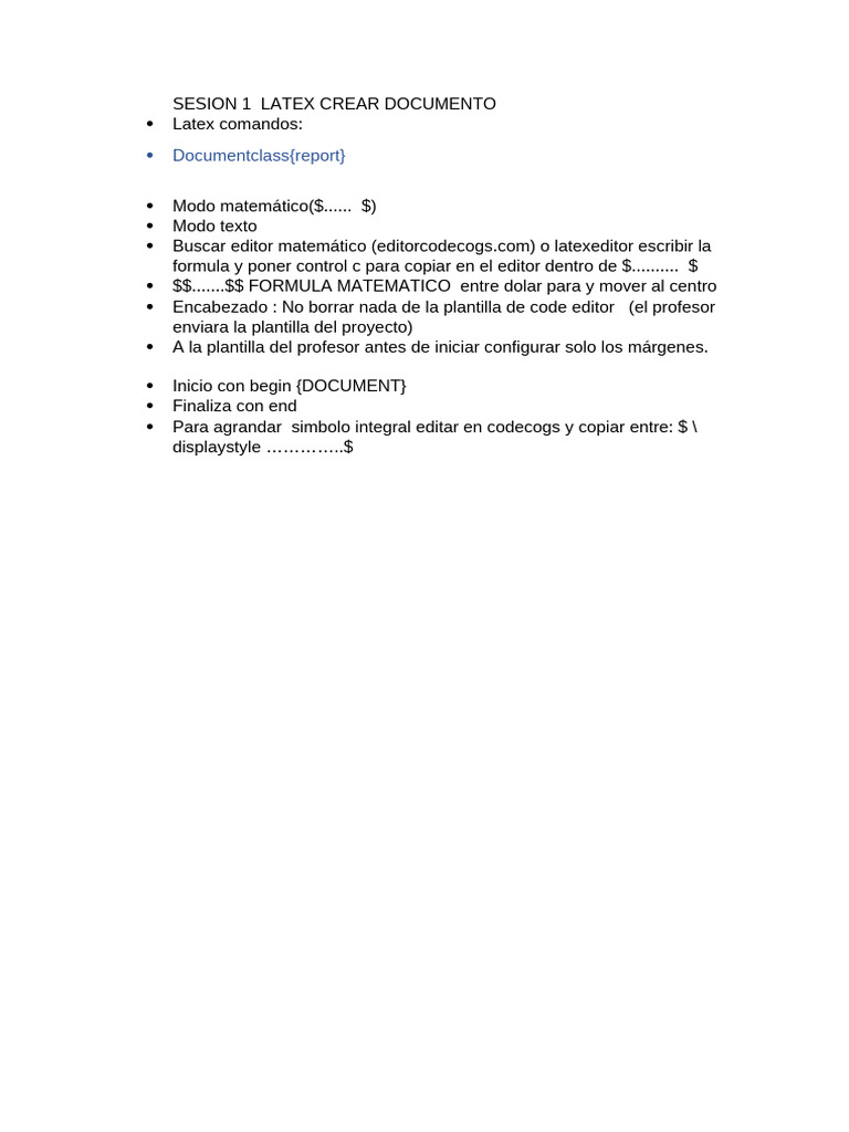 Sesion 1 Latex Crear Documento | PDF
