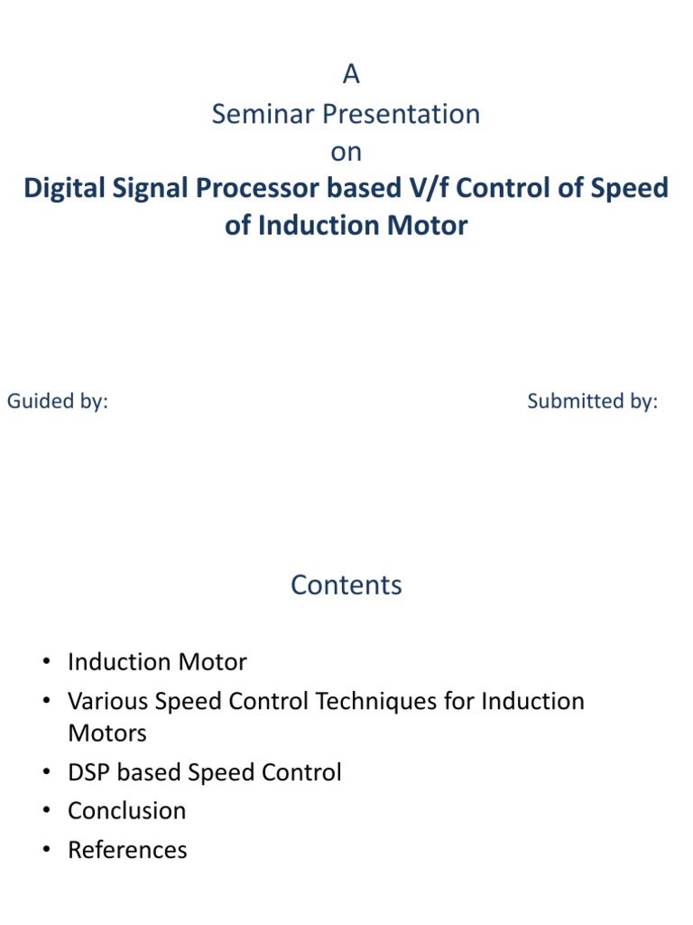 Digital Signal Processor Based Vbyf Control Of Speed Of Induction Motor Pdf Electrical