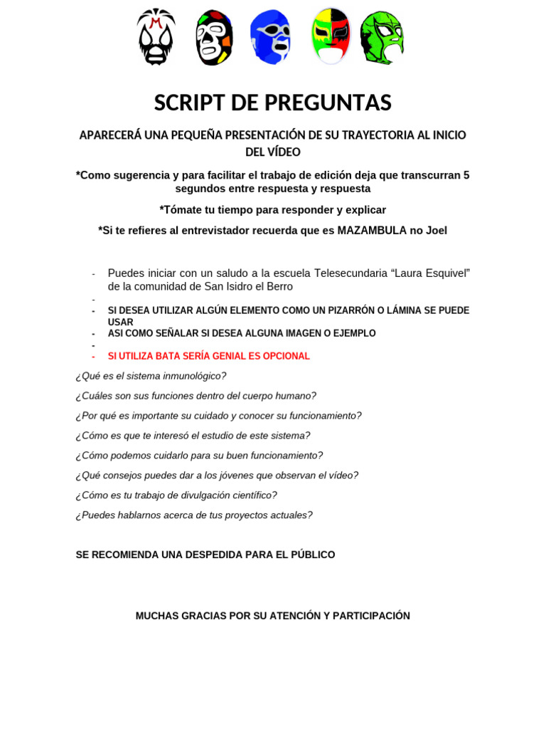 Script Preguntas Martha Reyes | PDF Script Preguntas Martha Reyes | PDF