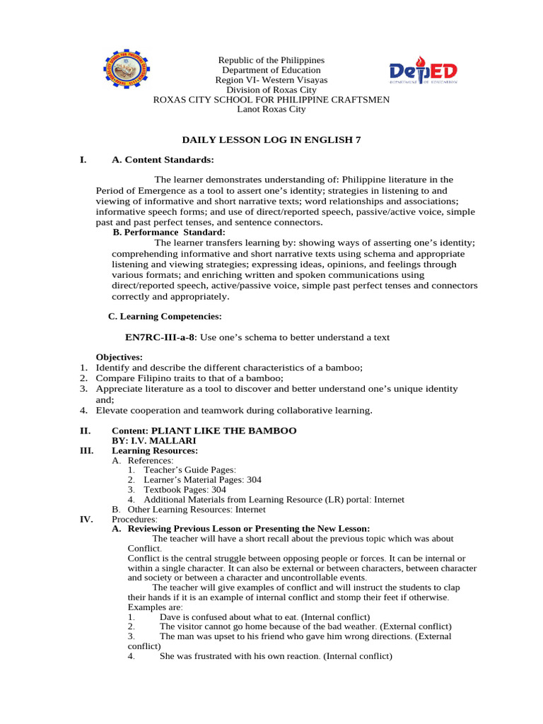 CO-DLP English 7 4th Quarter | PDF | Learning | English Language