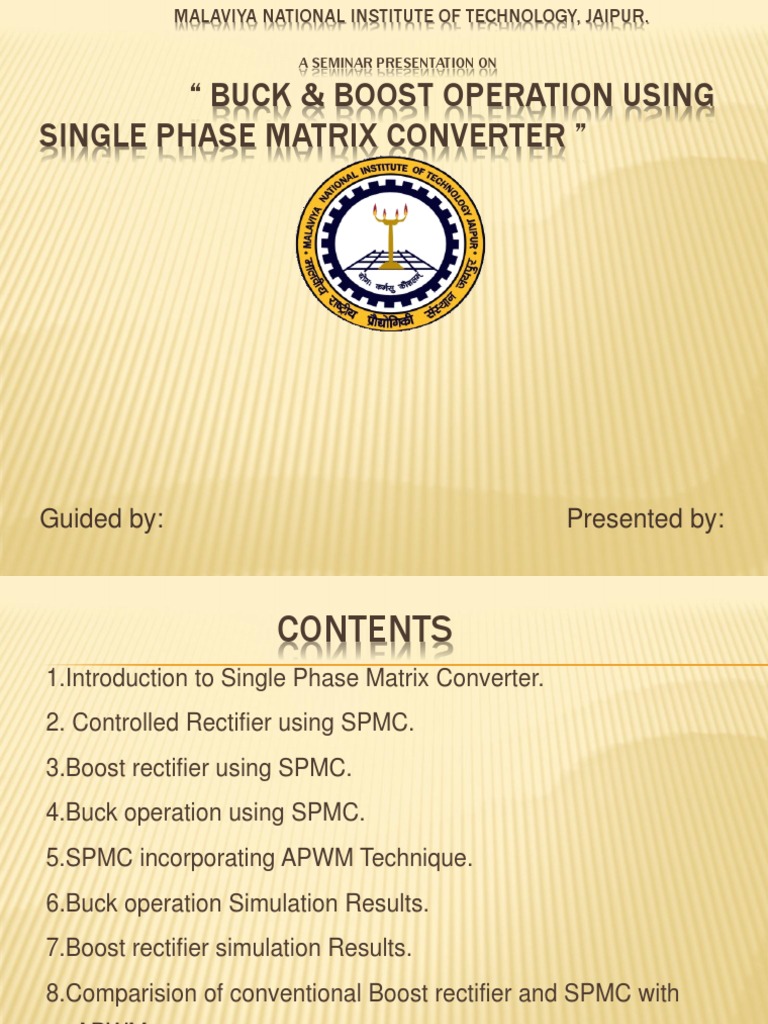 Buck & Boost Operation Using Single Phase Matrix Converter | PDF ...