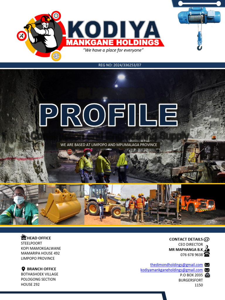 Kodi Ya Mankgane Holdings Profile | PDF | Surveying | Water
