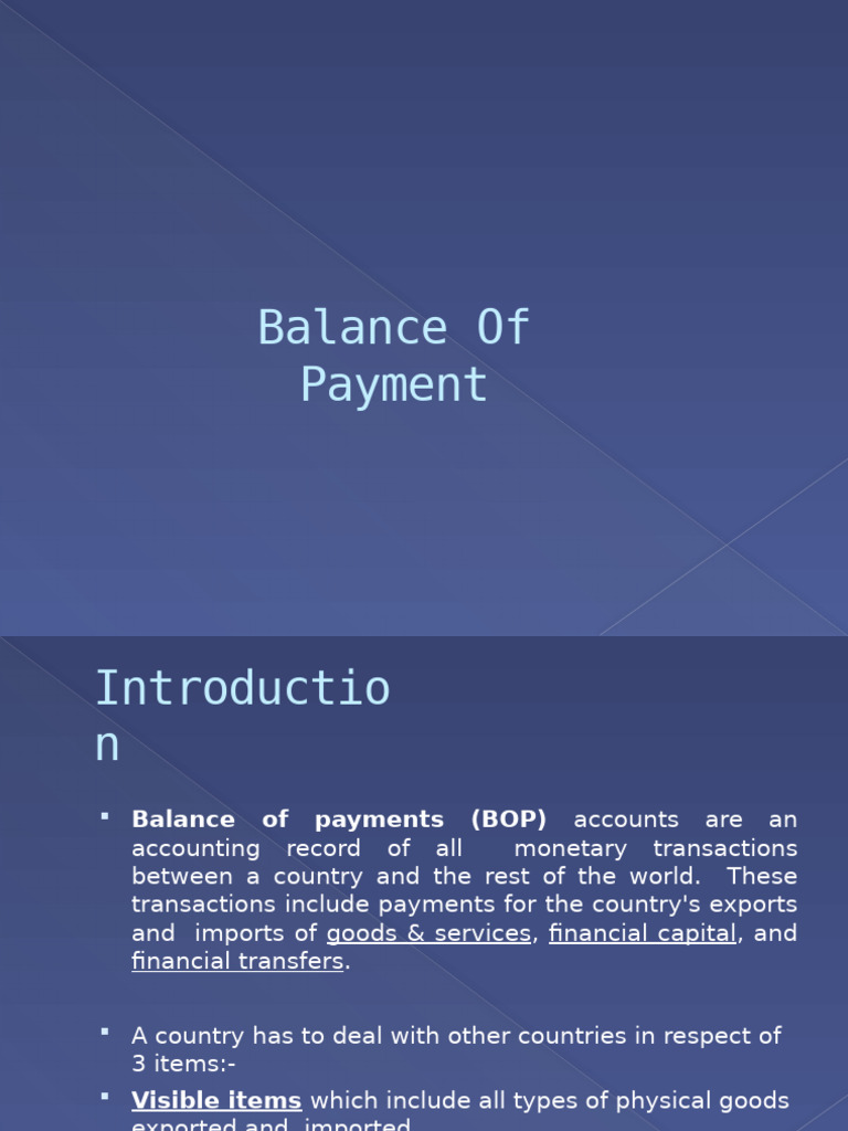 Balance of Payment | PDF | Balance Of Payments | Capital Account