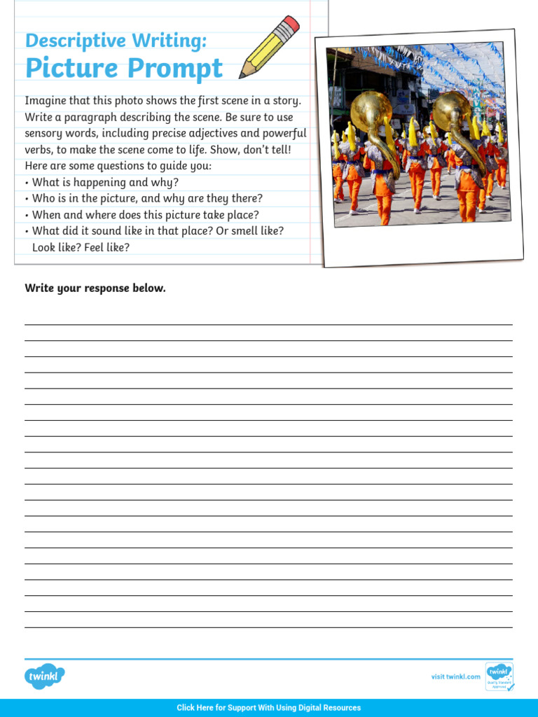 Digital Descriptive Writing Picture Prompt Parade | PDF