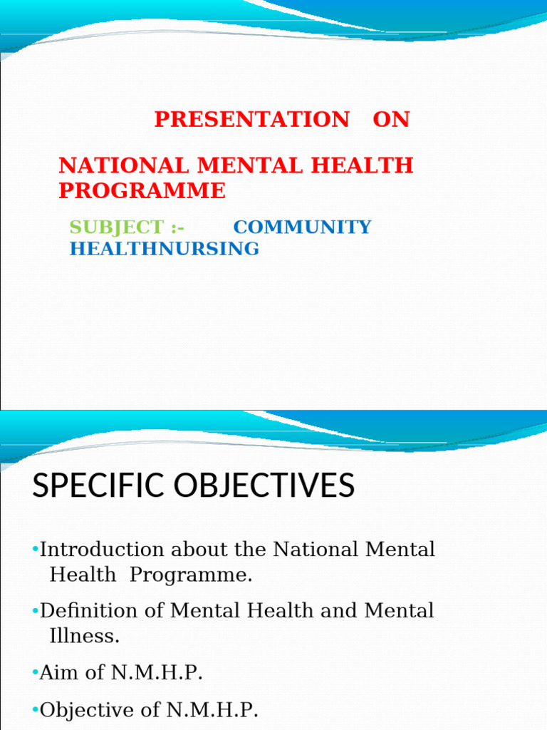 National Mental Health Programme | PDF | Mental Health | Mental Disorder