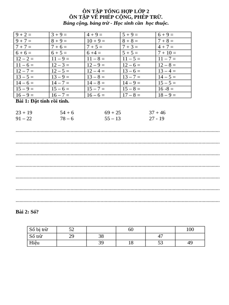 Ôn Tập Toán + Tv Lớp 2 Gk2 | PDF