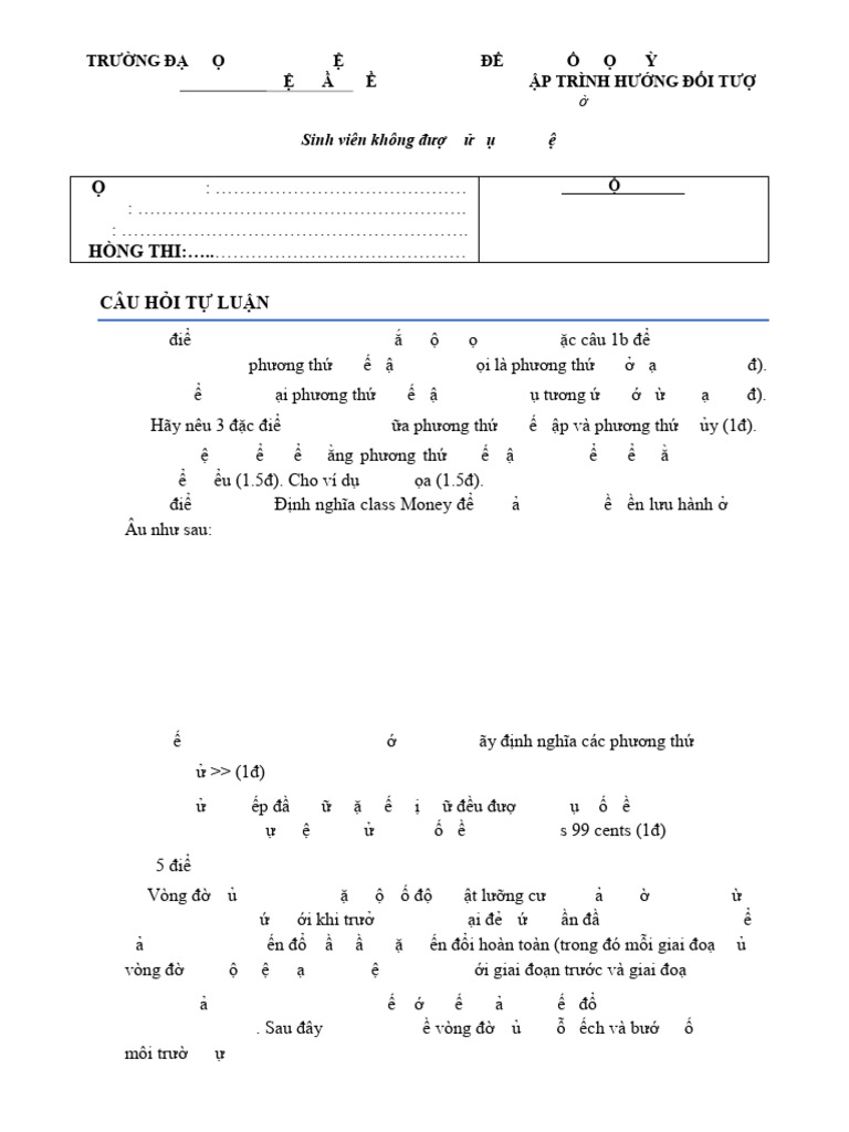 Oop HK2 2022-2023 | PDF