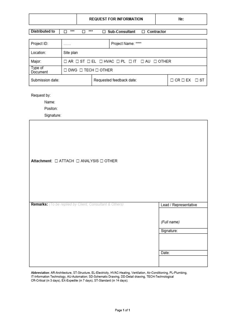 Request For Information | PDF