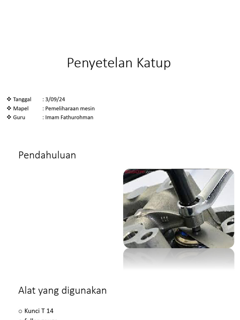 Penyetelan Celah Katup Mesin Honda Beat | PDF
