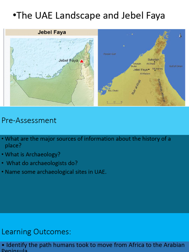 The UAE Landscape and Jabel Faya | PDF | Arabian Peninsula | Stone Age