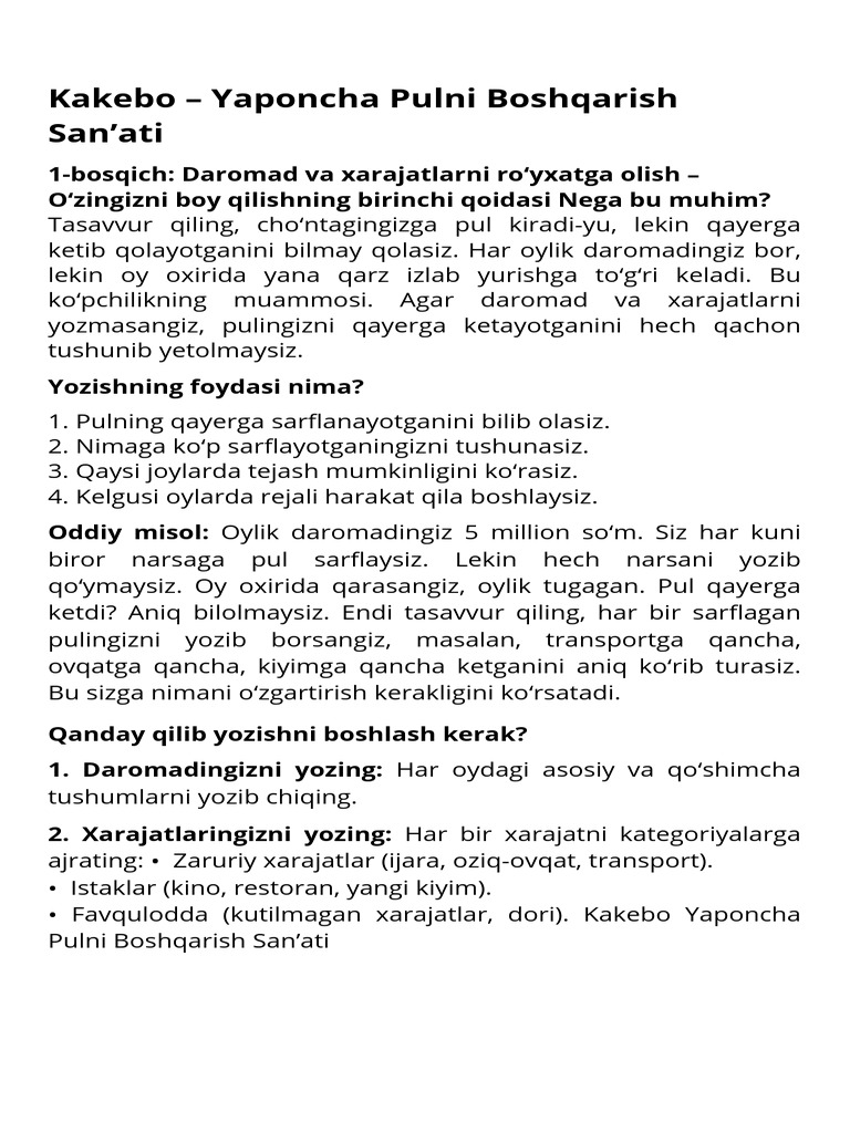 Kakebo | PDF