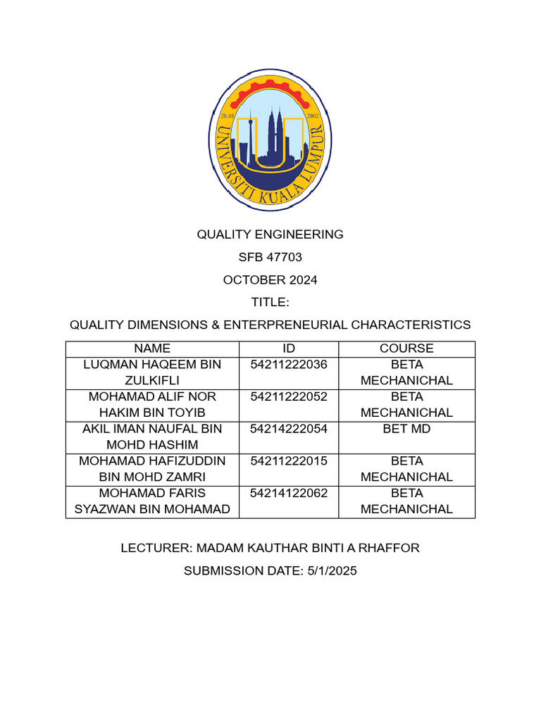 Qe Assignment Oct 2024 (Group 5) | PDF | Fashion | Supply Chain