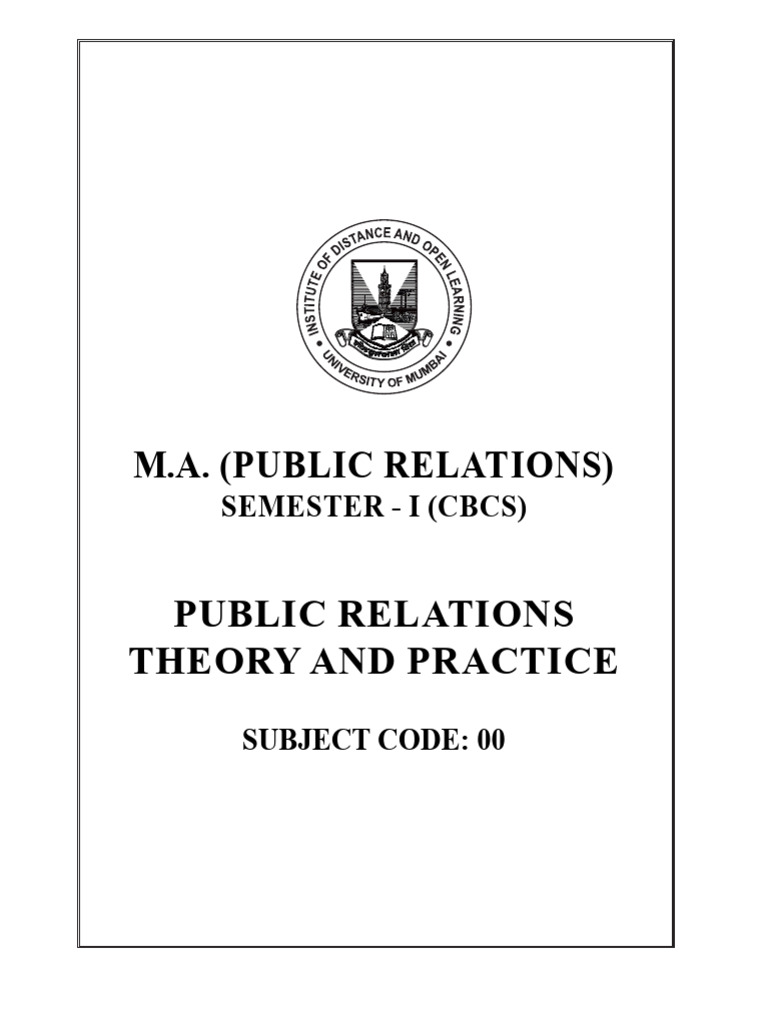 Public Relations Theory and Practice Syllabus | PDF | Public Relations | Communication