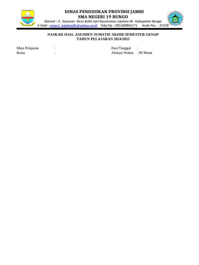 Kop Soal Ujian | PDF