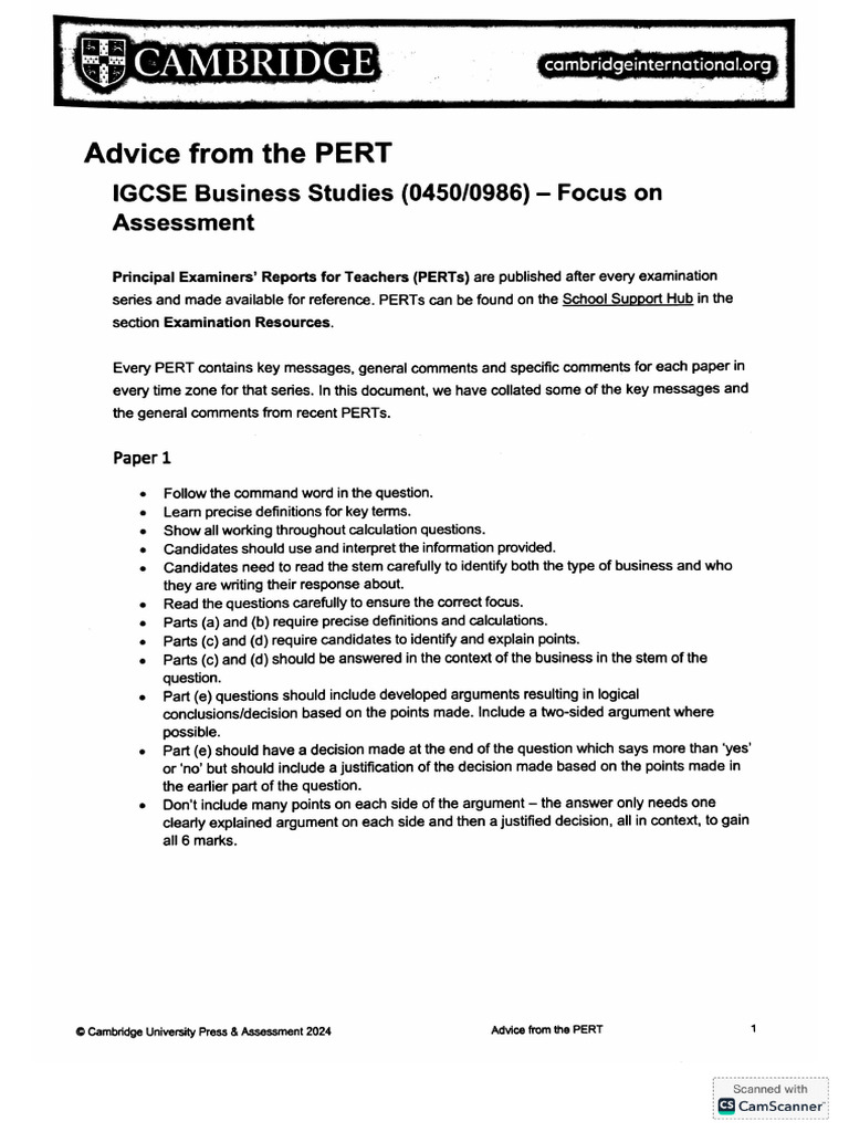 Advice From The PERT | PDF