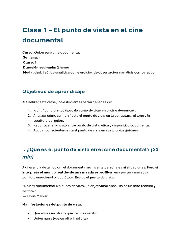 El Punto de Vista en El Cine Documental | PDF | Narración | Documental