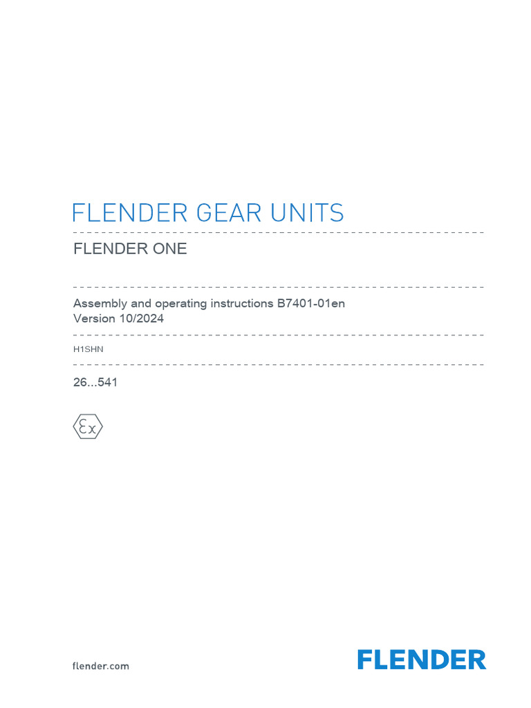 Flender One: Assembly and Operating Instructions B7401-01en Version 10/ ...