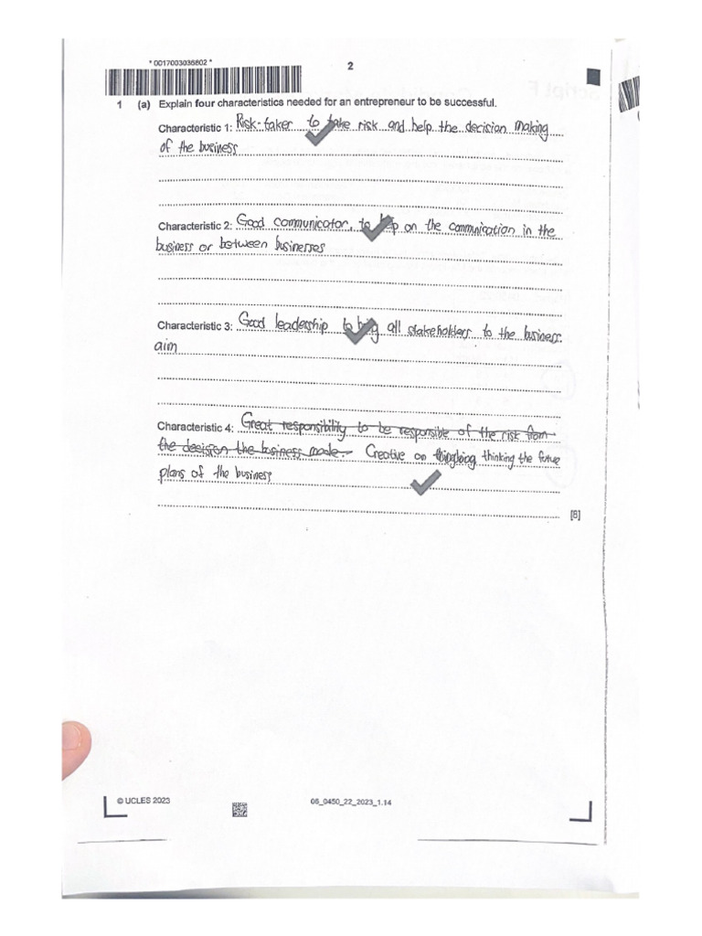 Candidate Mark Report Script F | PDF